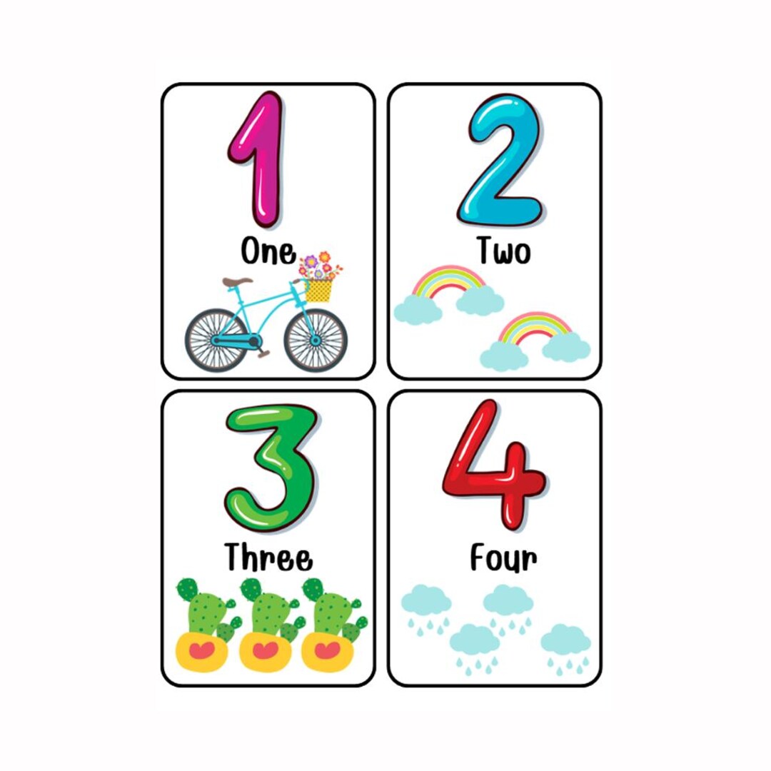 Spring Number Flashcards 1-20 Printable | Preschool Counting Cards ...