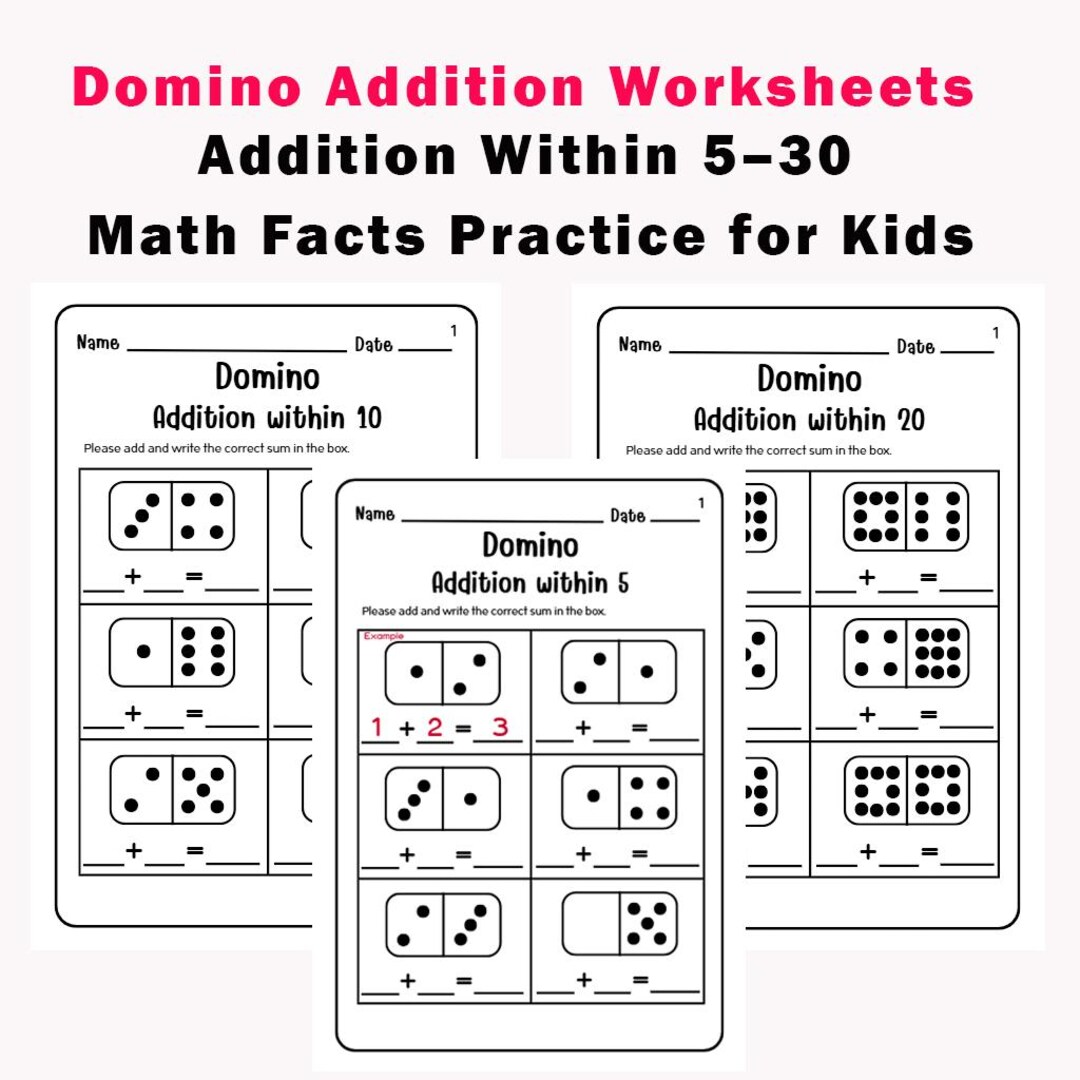 Domino Math Pack Addition & Subtraction 5–30 - Etsy