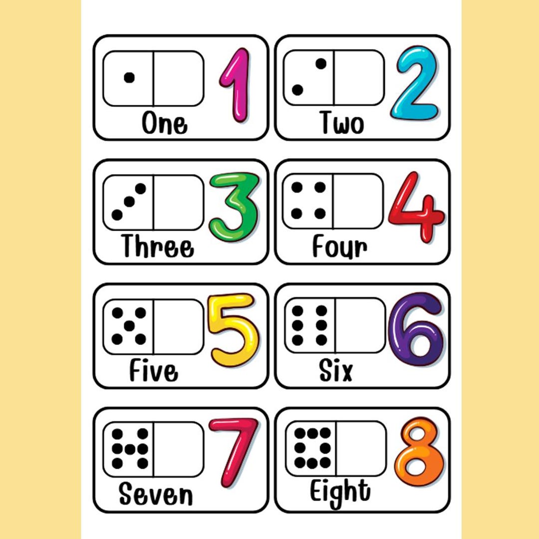 Domino Number Flashcards 1–20 | Colorful Counting Cards for Kids ...