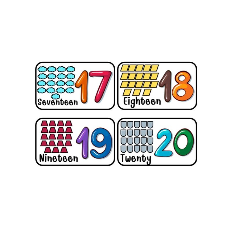 Shapes Number Flashcards 1-20 – Printable Learning Cards - Etsy