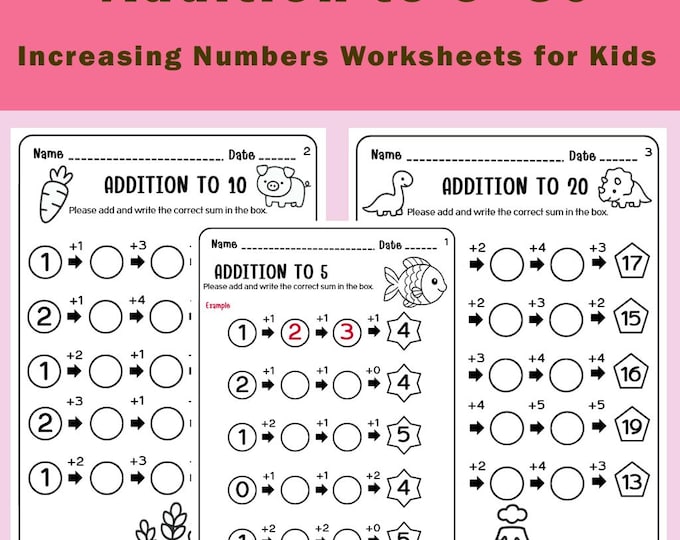 20 Printable Addition Worksheets. Numbers 11-20. Preschool-2nd Grade ...