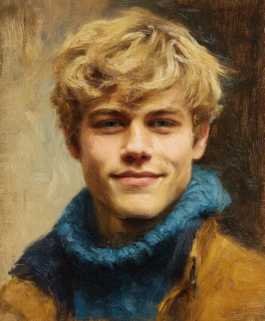Custom Male Portrait From Photo - Personalized Human Painting ...