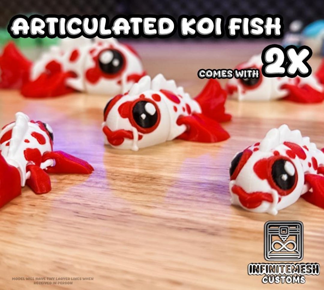 3D Printed Articulated Koi Fish Fidget Toy - Etsy Australia