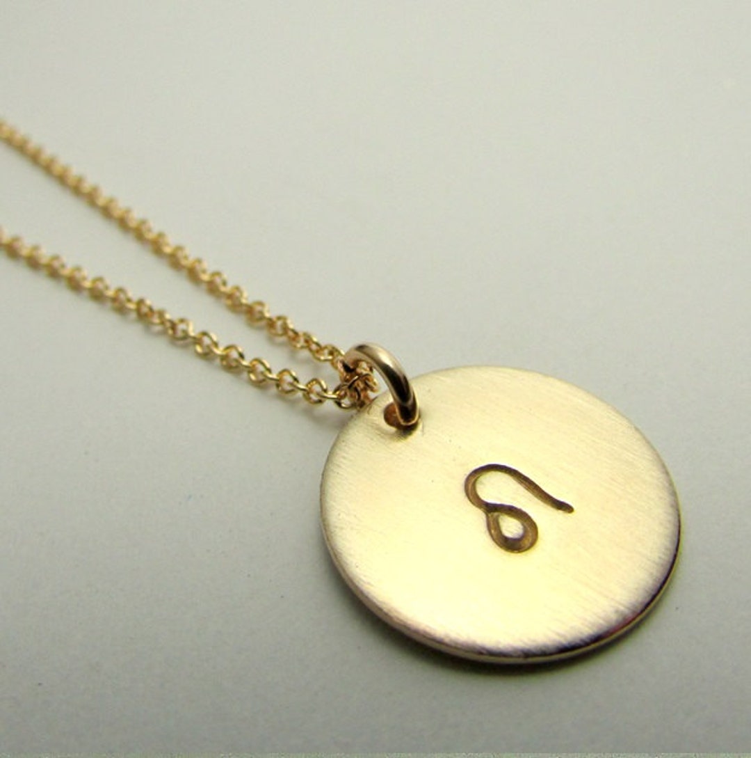 Leo Charm Necklace | Gold Leo Zodiac Necklace | Leo Symbol Charm | Gold ...