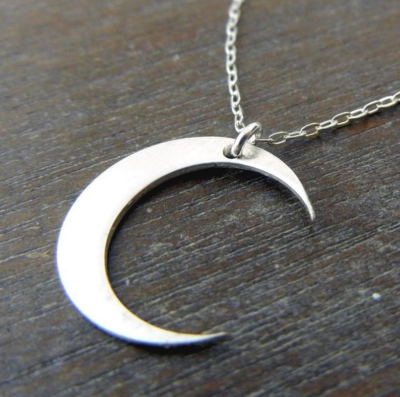 Silver Moon Necklace Silver Moon Charm Necklace Silver - Etsy Silver Moon Necklace Silver Moon Charm Necklace Silver - Etsy
