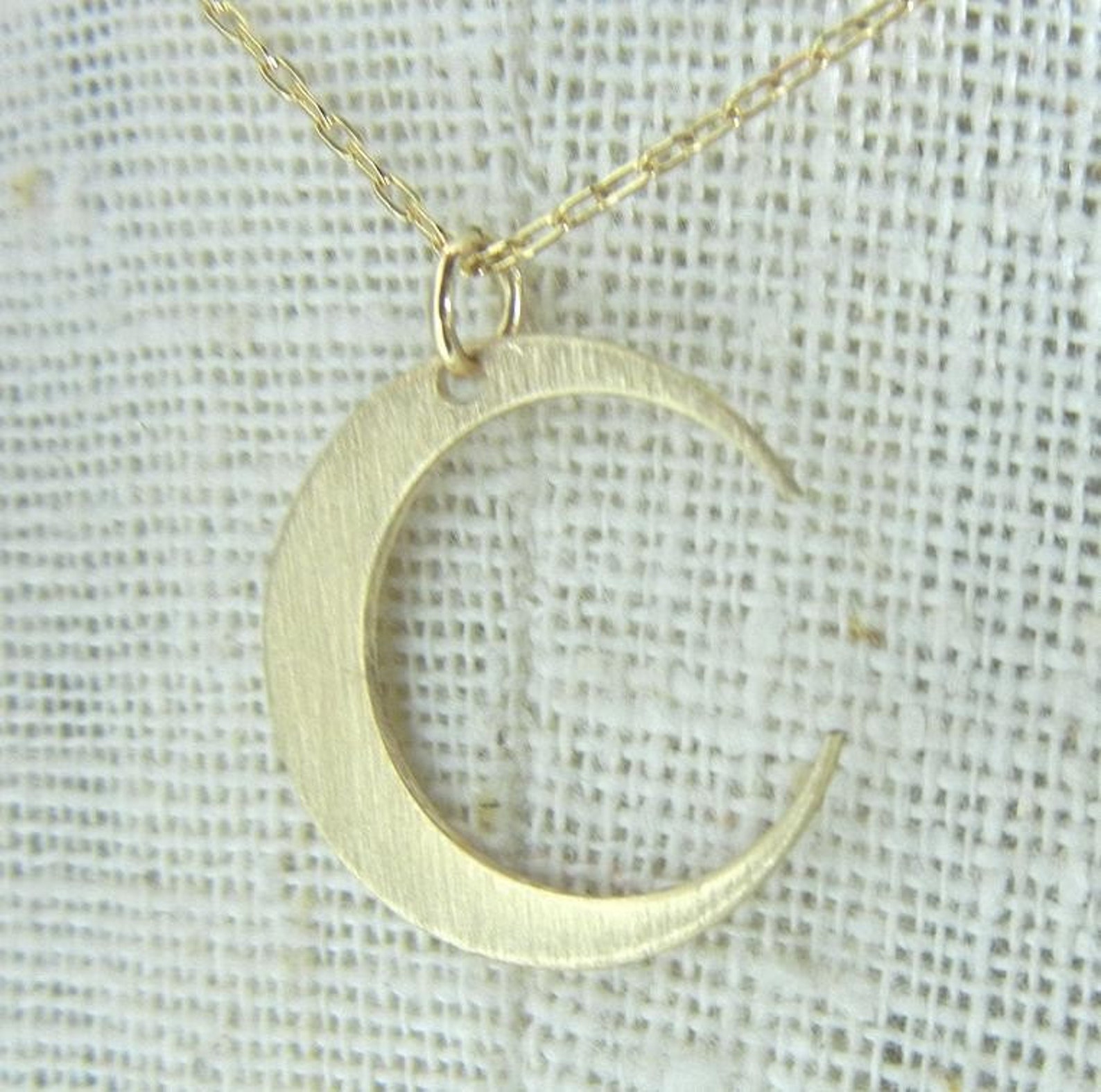 Gold Moon Necklace - MIDNIGHT in GOLD Crescent Gold Filled Simple ...