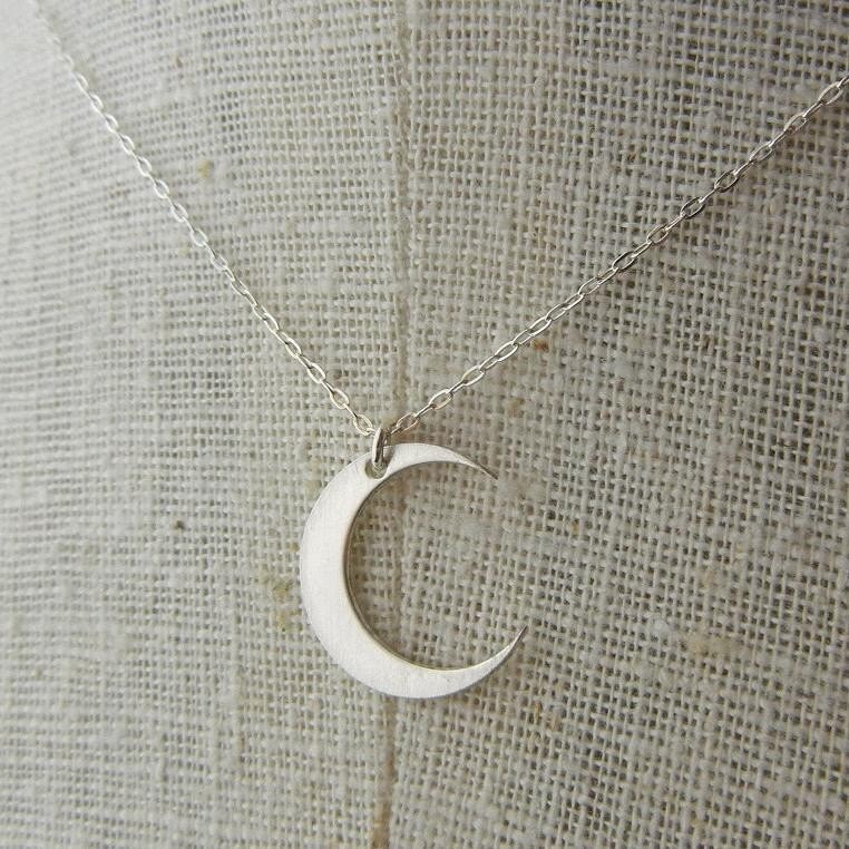 Silver Moon Necklace Silver Moon Charm Necklace Silver - Etsy