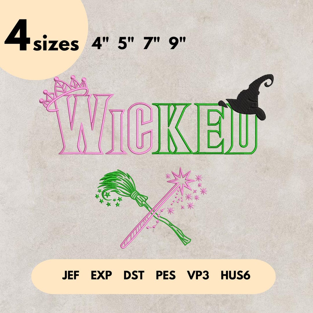 Wicked Embroidery Designs, Shiz University Embroidery File, Wizard of ...
