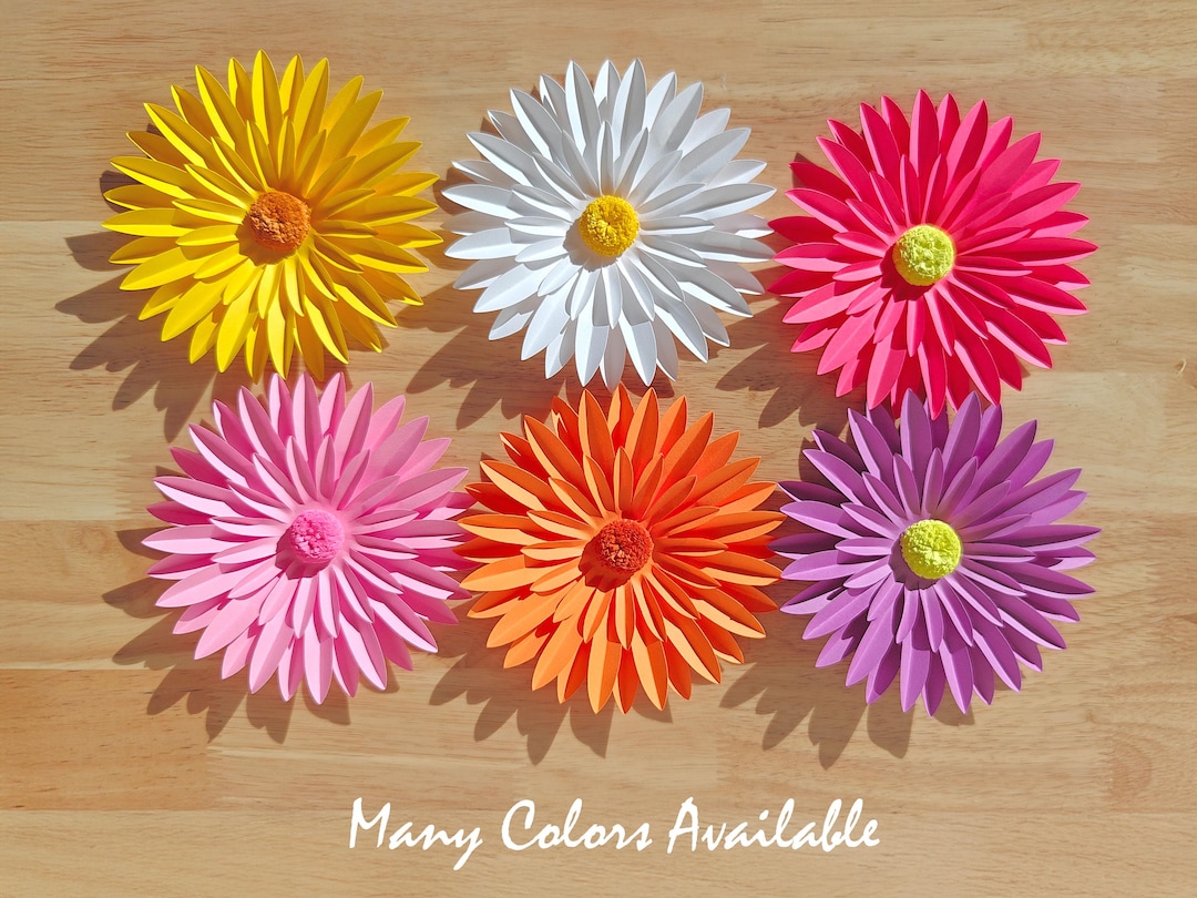 Handmade Paper Flowers (set of 2), 5.5in Colorful Home Decor - Etsy