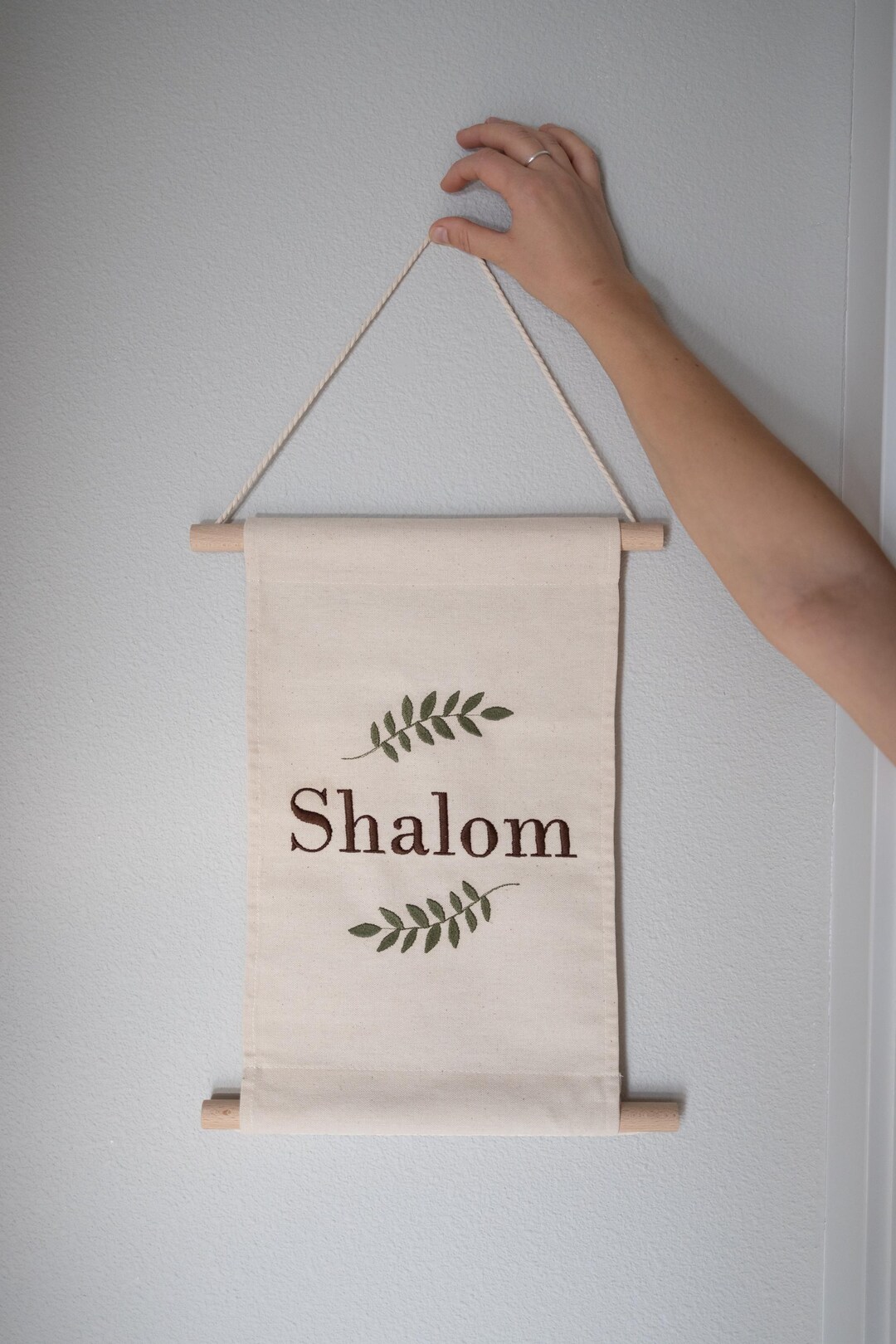 Shalom Embroidered Wall Banner, Wall Decor, Bible Wall Hanging - Etsy