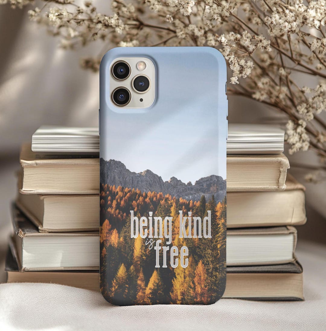 Being Kind is Free iPhone Case: Fall Mountain Design, Magsafe ...