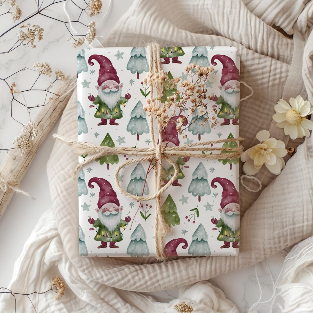 Gnome Wrapping Paper: High Quality Gift Wrap Papers - Etsy