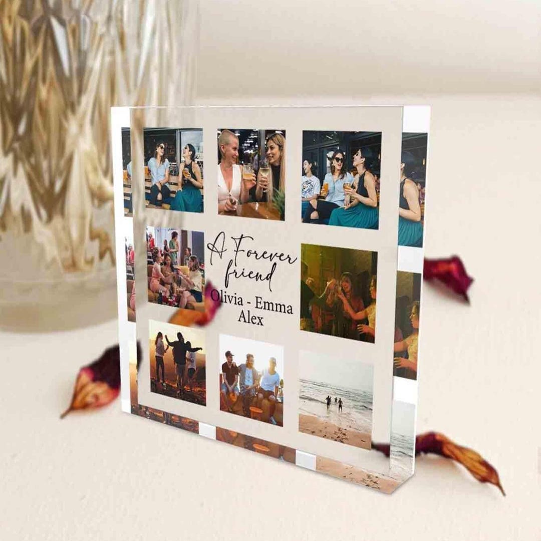 Personalized Acrylic Picture Frame Custom Photo Block Wedding Gift Desk ...