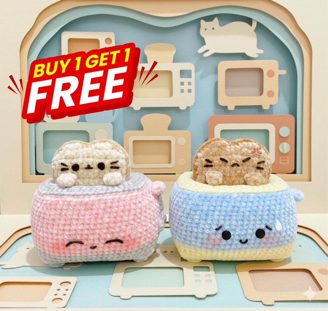 Kitty Toaster Crochet Pattern, Cute Cat Bread Amigurumi Plush PDF ...