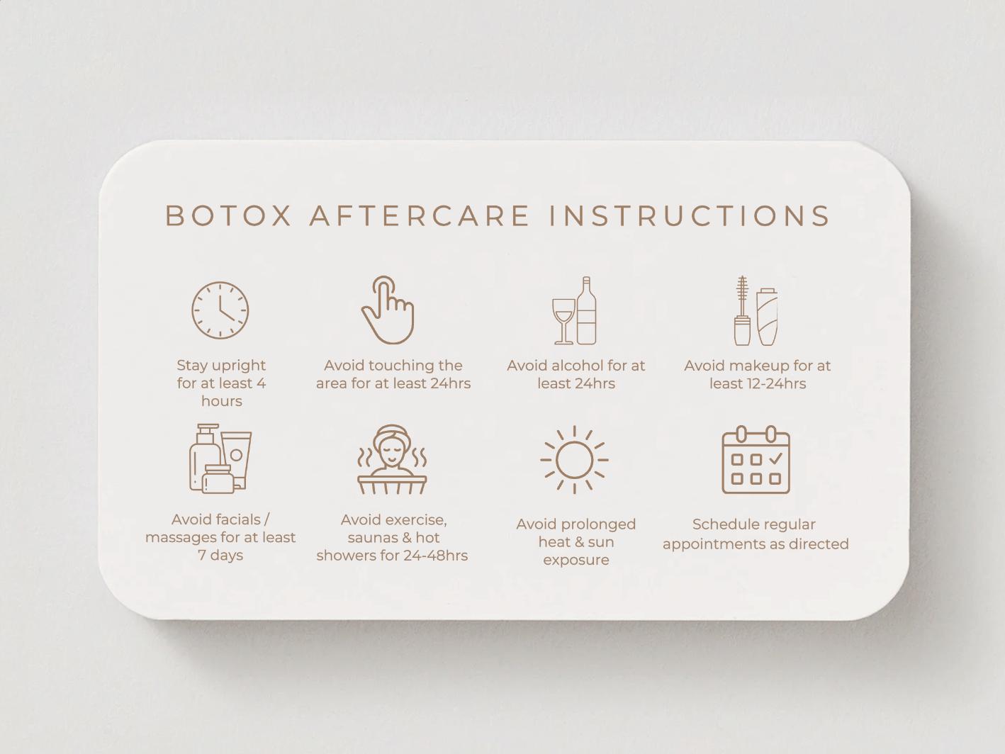 Botox Aftercare Cards | Editable Anti-wrinkle Care Card Template ...