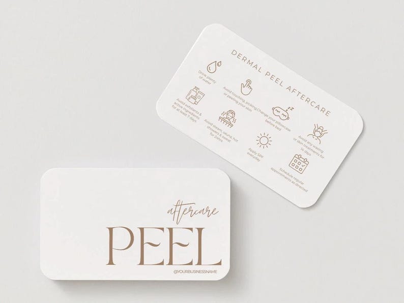 Peel Aftercare Cards | Skin Peel Post Treatment Care Card for Clients ...