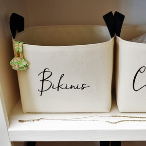 Personalized Canvas Storage Basket - Etsy
