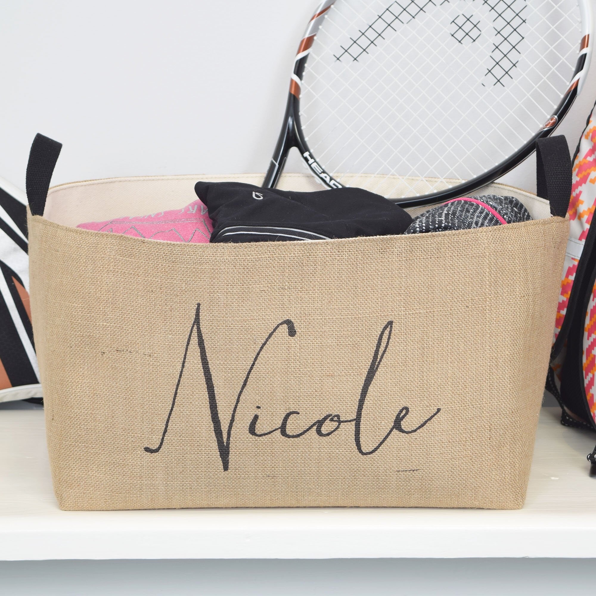 Personalized Jute Fabric Storage Basket X-large - Etsy