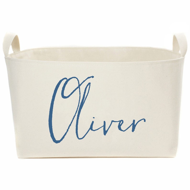 Personalized Canvas Storage Basket With Custom Text Hand - Etsy