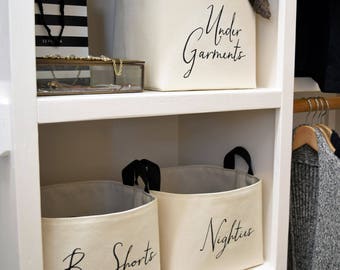 Personalized Canvas Storage Basket - Etsy