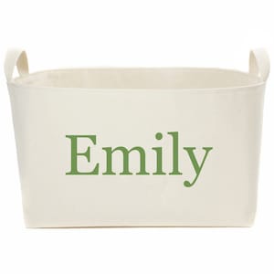 Personalized Canvas Storage Basket With Custom Text Hand Printed in a ...