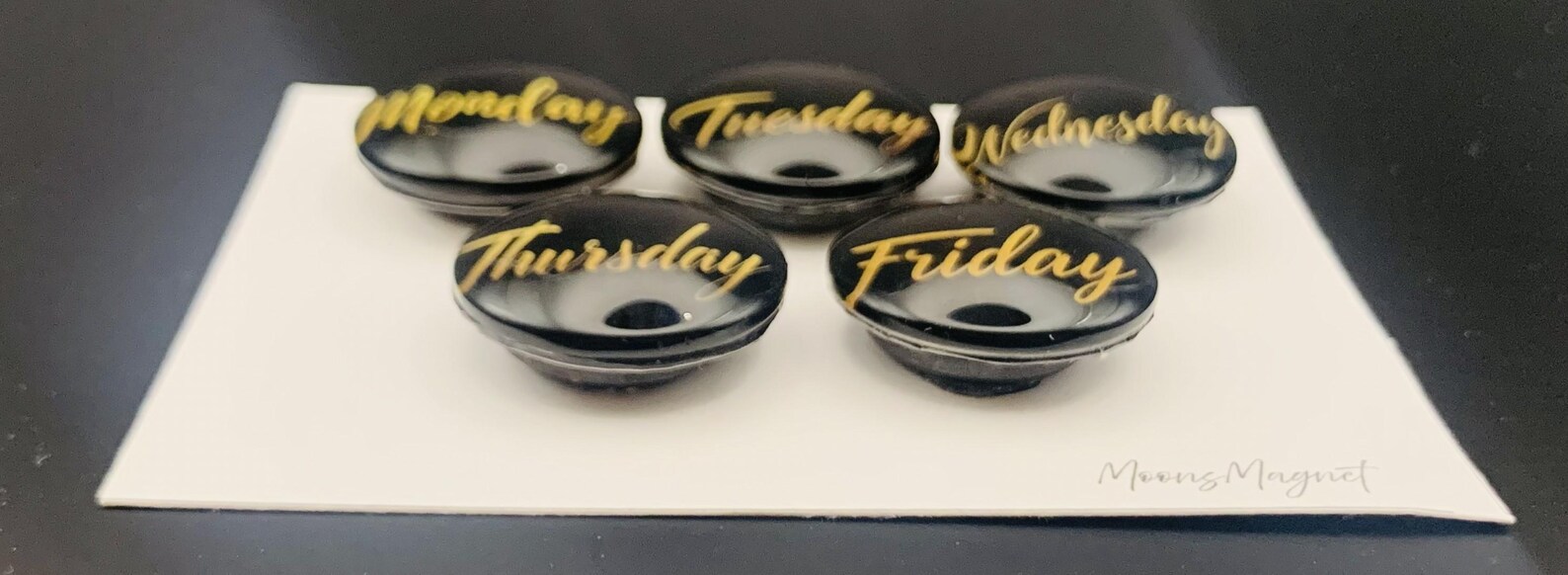 Days of the Week Magnets, Handmade Glass Magnet for Office or Kitchen ...