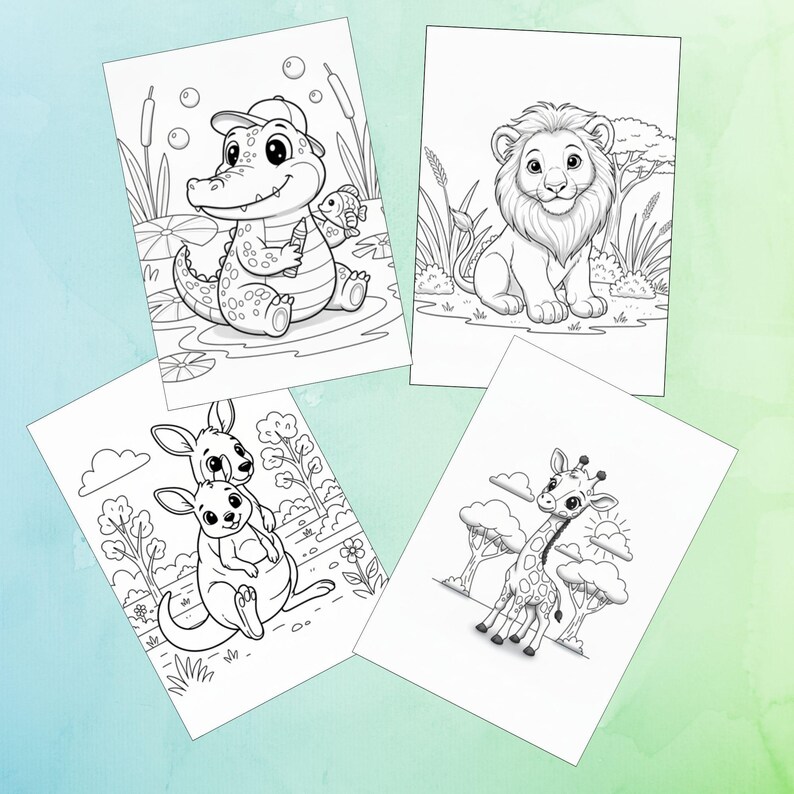 60 Animals Coloring Pages for Toddlers Colouring Book for Kids, Toddler ...