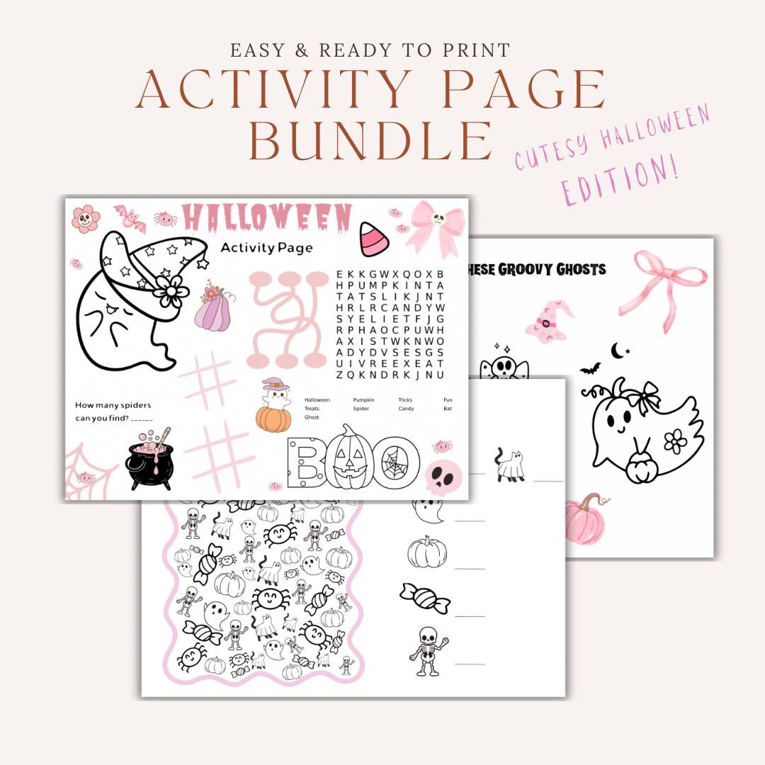 Cutesy Halloween Kid Activity Bundle - Etsy