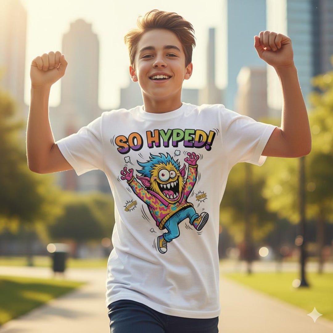 So Hyped Monster PNG, Cartoon Character Shirt Design, Digital Download ...