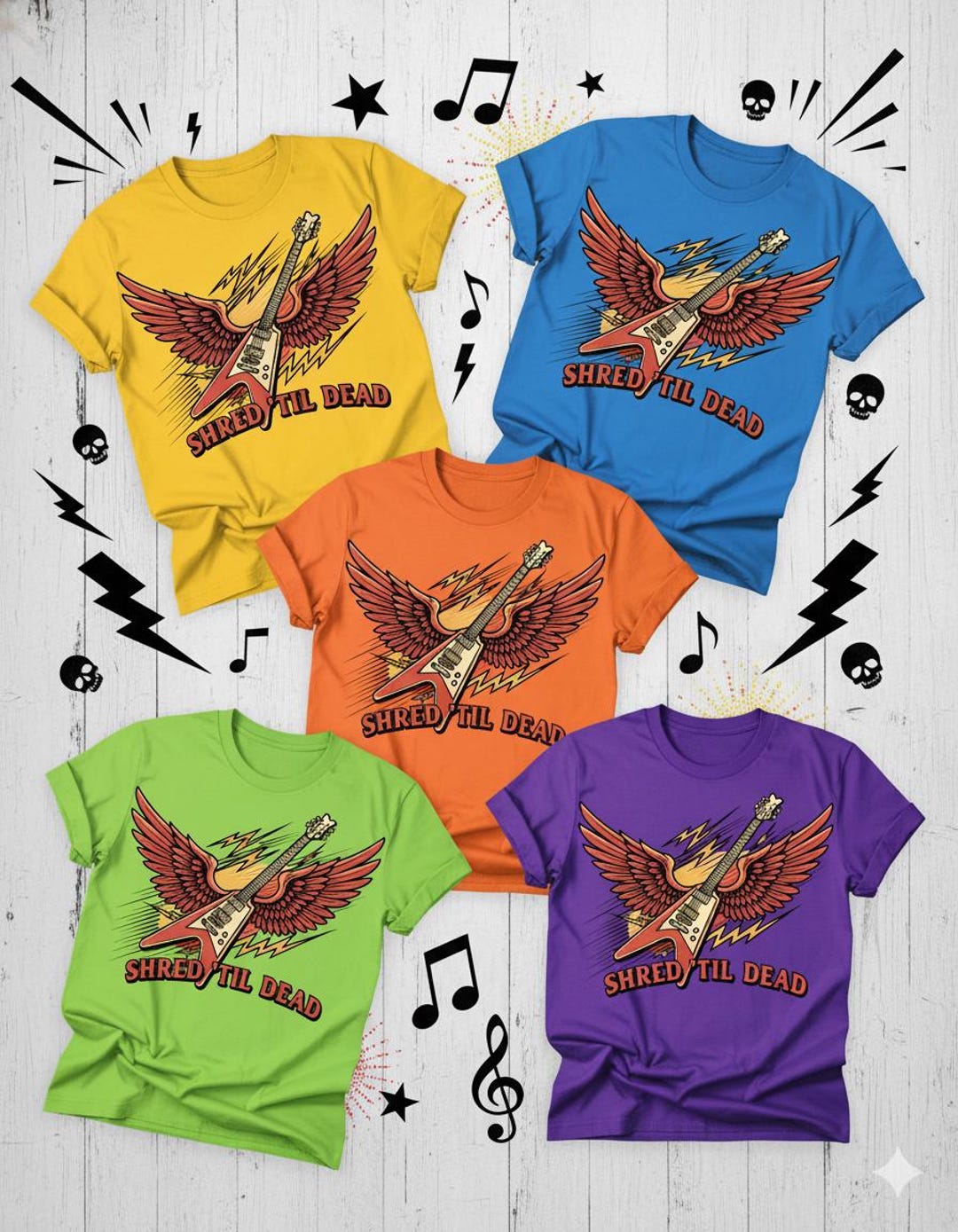 Shred ’til Dead – Retro Rock Guitar Design (digital Download) - Etsy