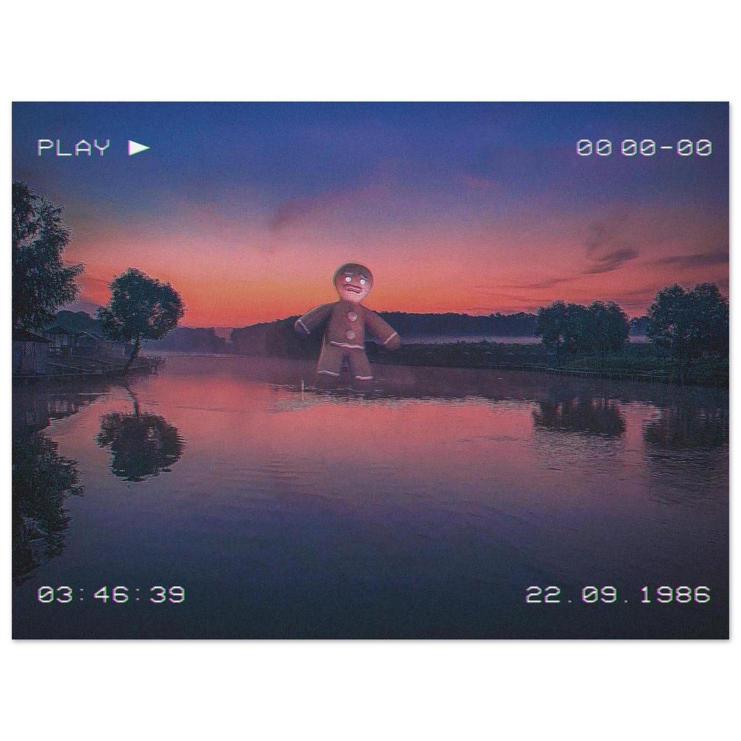 Fun Retro VHS Sunset Dream Art Print: Surreal Fantasy Lake Photography ...
