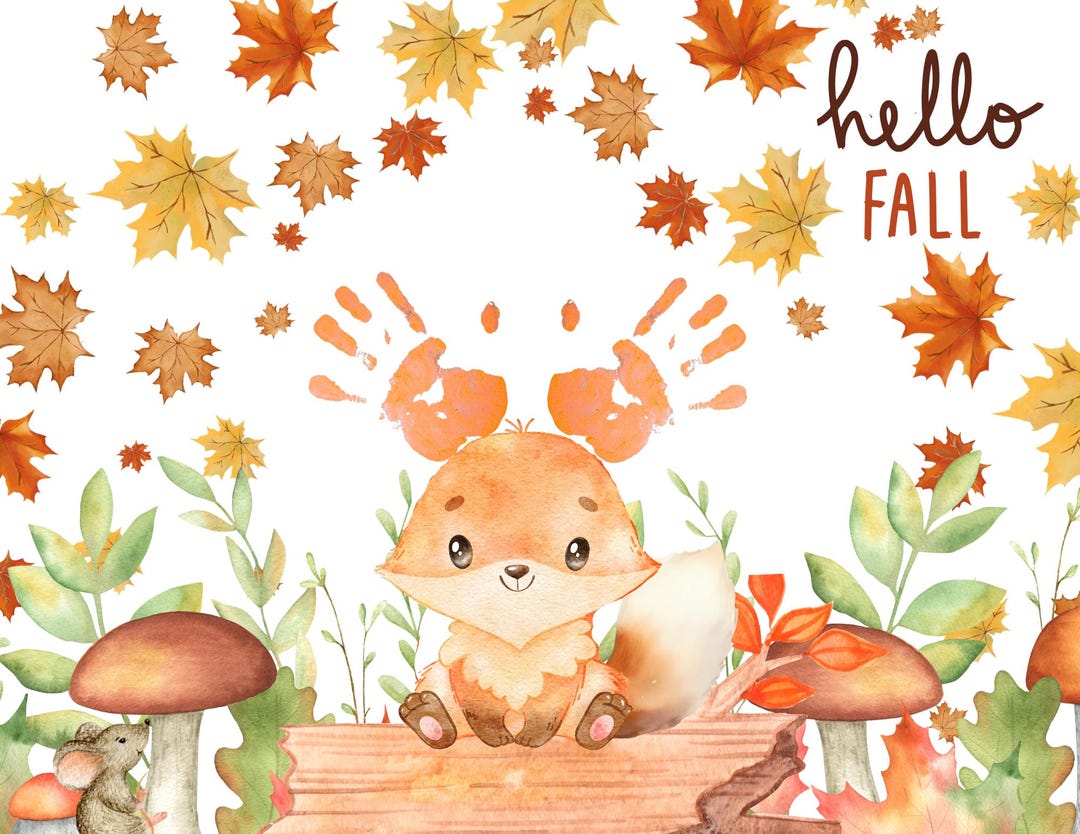 Fox Handprint Art Printable: Cute Fall Activity - Etsy