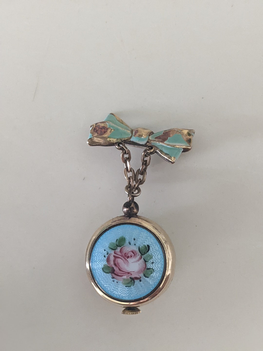 Vintage Enamel Lapel Watch Pin - Etsy