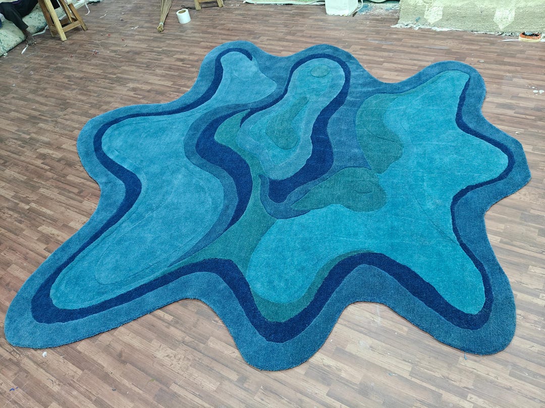 Abstract Area Rug | Irregular Contour Design, Modern Art - Etsy