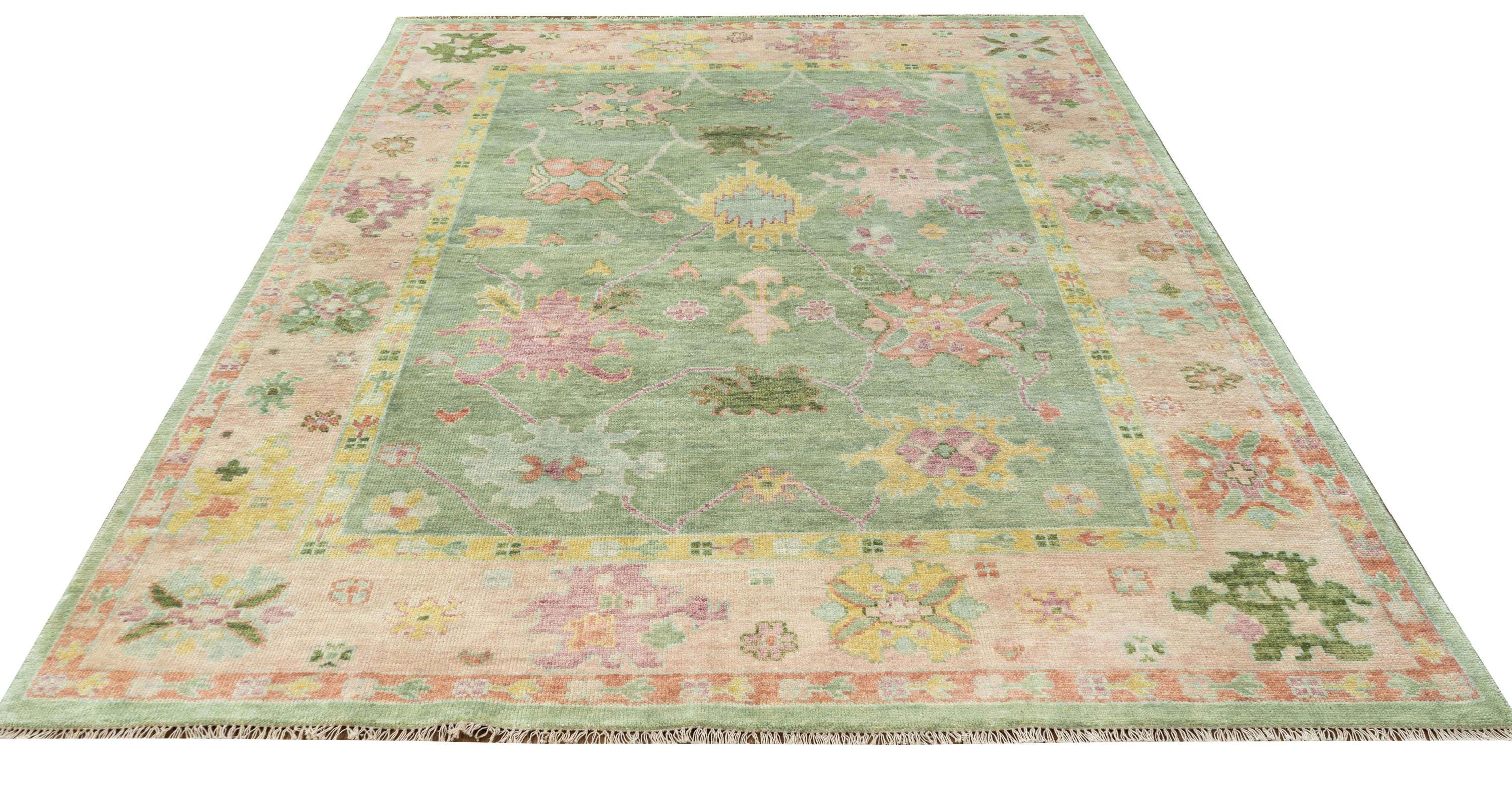 Vintage Floral Area Rug | Sage Green Pastel Cottagecore Carpet - Etsy