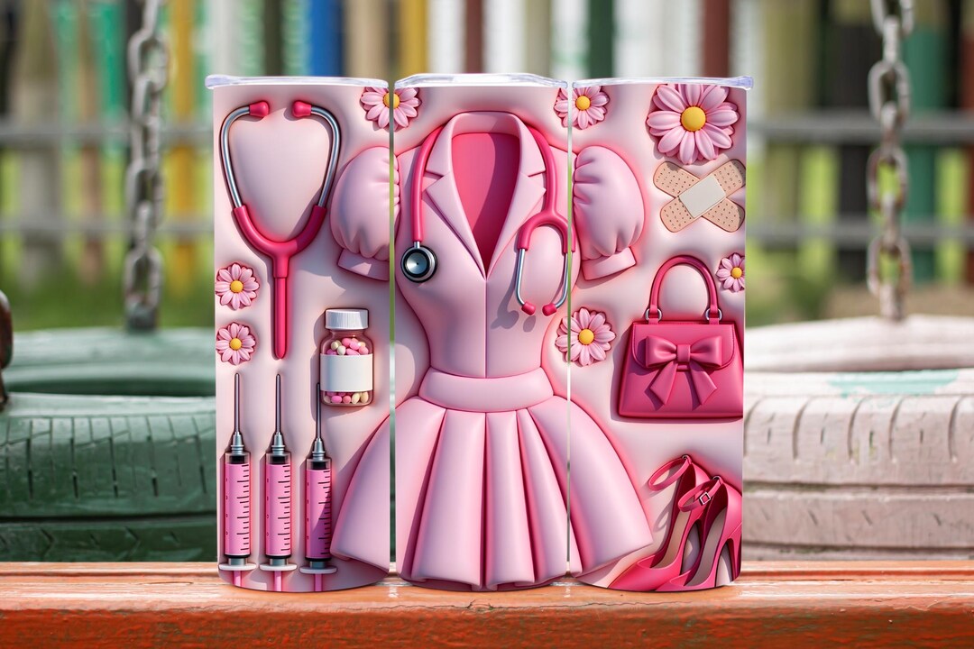 Inflated Nurse Tumbler Wrap, 20oz Nurse Practitioner, 3D Nurse, Medical ...