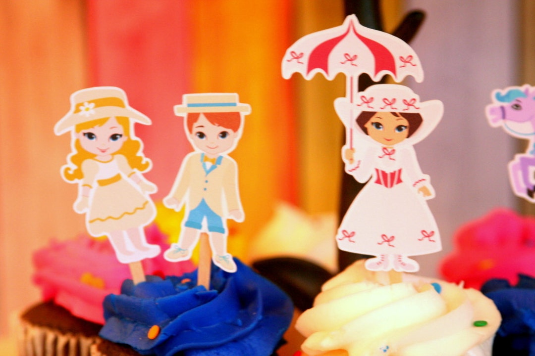Mary Poppins Cupcake Toppers: Jolly Holiday Party Decor (DIY Printable ...