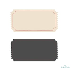 Ticket Template, Ticket Vector, Coupon Frame SVG, Blank Ticket Design ...