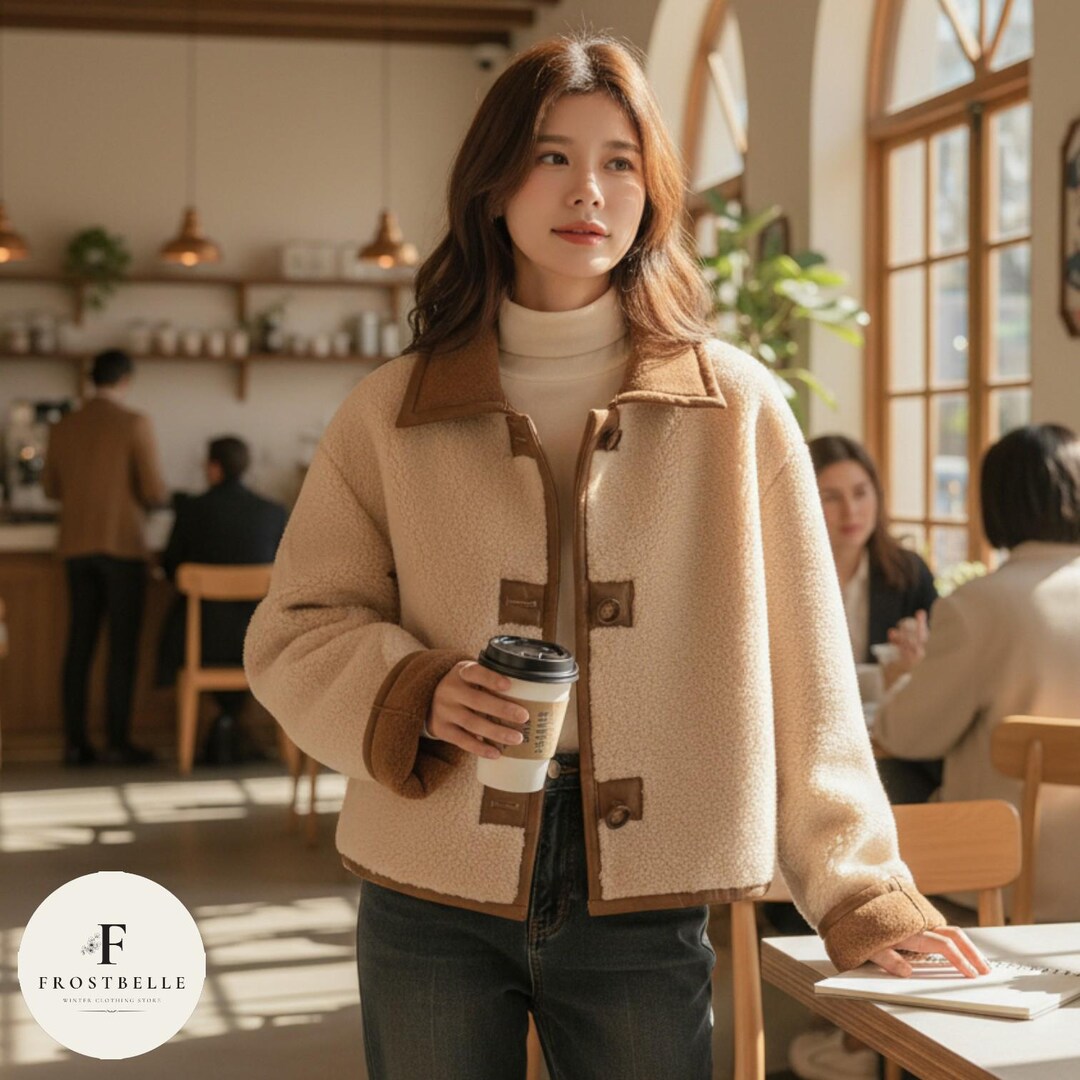 Reversible Teddy Jacket Women, Sherpa Fleece Winter Coat, Oversized ...