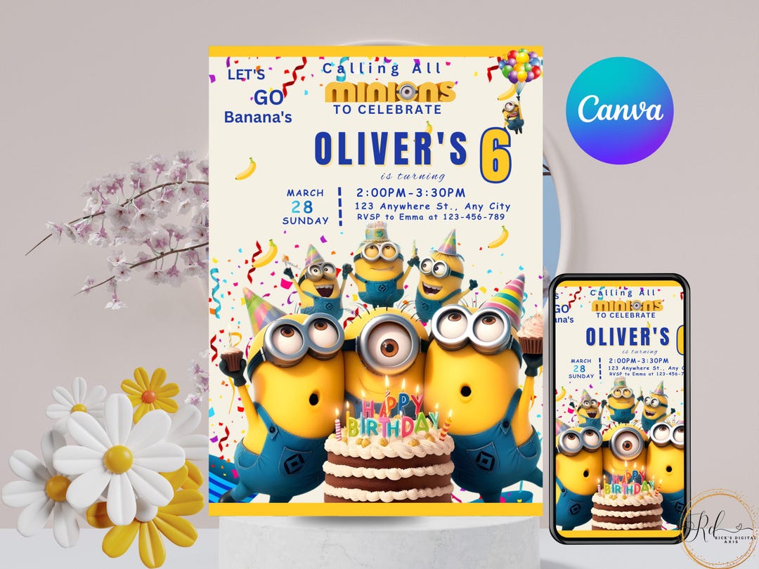Editable Kids Birthday Invitation, Themed Invitation, Personalized ...