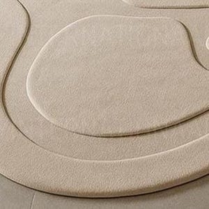 Modern Abstract Beige Rug, Organic Shape Area Rug, Minimalist Neutral ...