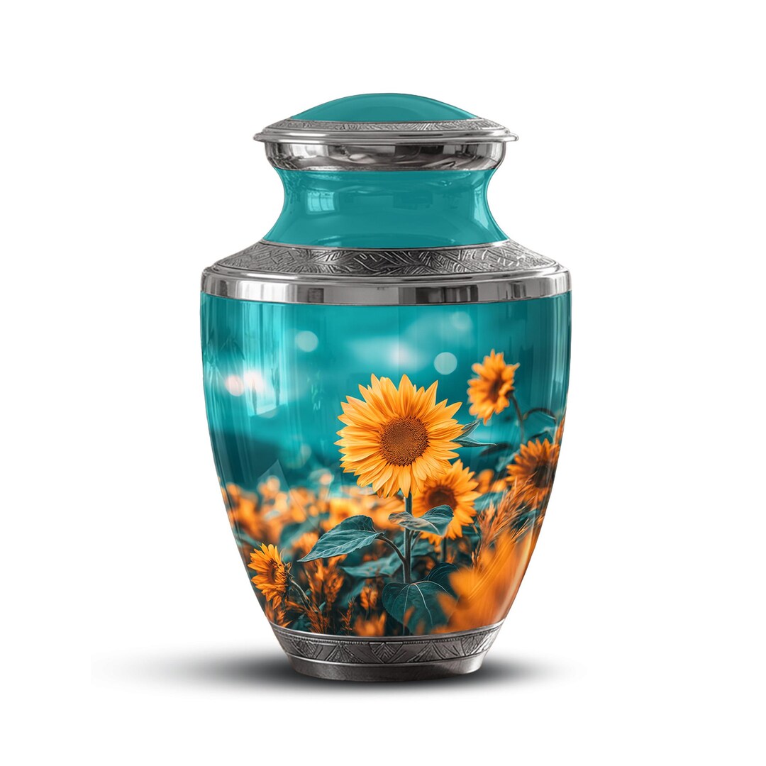 Sunflower Cremation Urn Floral Memorial Urn for Ashes Nature Flower Urn ...