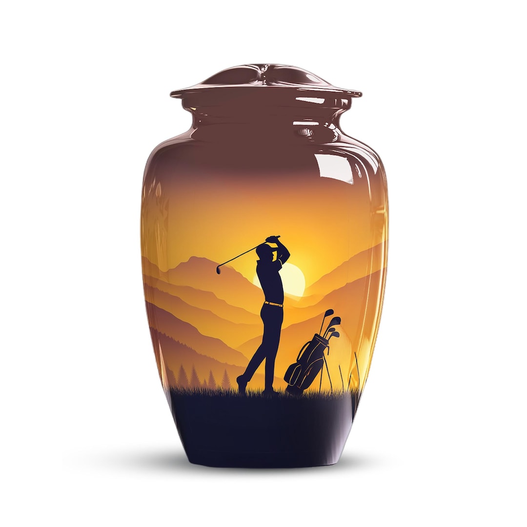 Sunset Golf Cremation Urn - Sports Memorial Urn for Ashes - Etsy