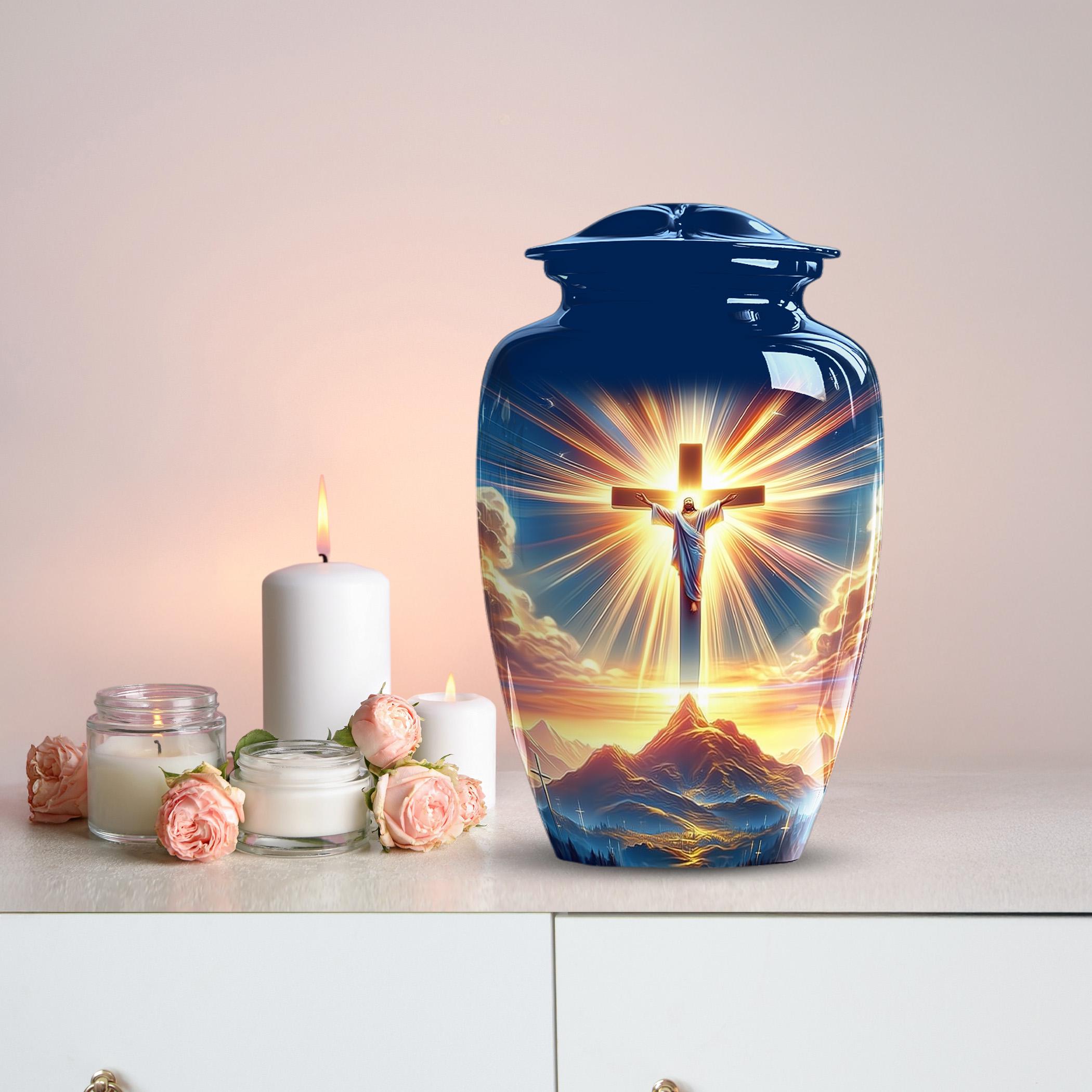 Heavenly Cross Urn for Adult Ashes – Elegant Religious Cremation Urn ...