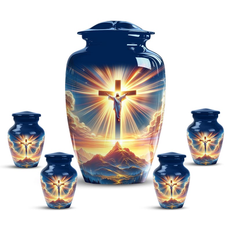 Heavenly Cross Urn for Adult Ashes – Elegant Religious Cremation Urn ...