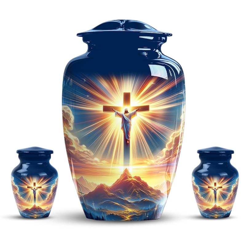 Heavenly Cross Urn for Adult Ashes – Elegant Religious Cremation Urn ...
