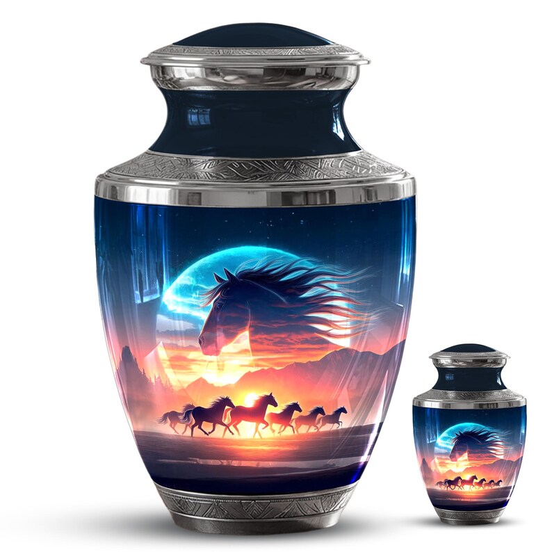 Personalized Running Horses Cremation Urn for Ashes – Wild Horse ...