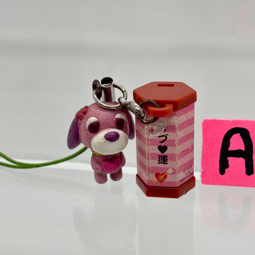 Hana Ocha-ken Dog Figure Charm: Pink Mini Keychain Toy - Etsy
