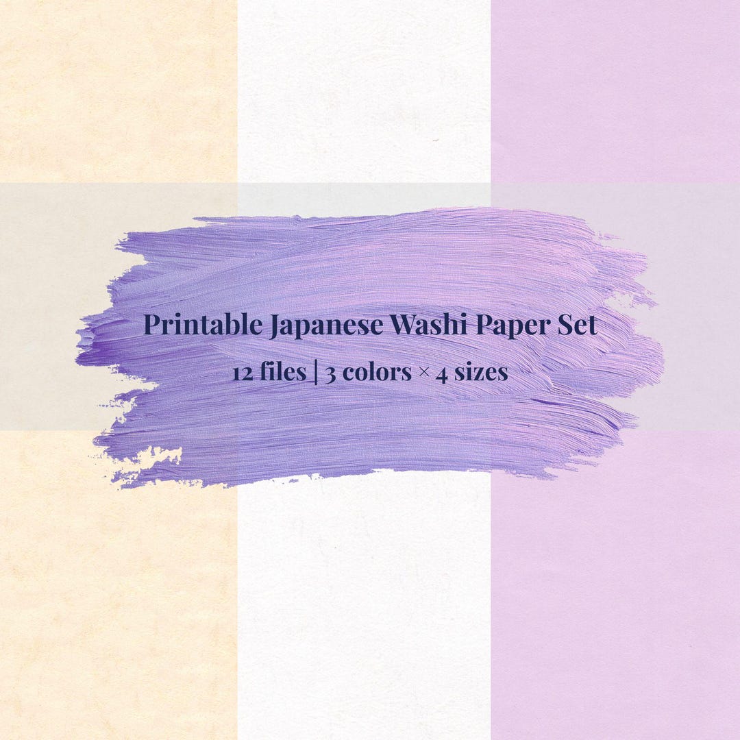 Real Japanese Washi Paper Texture Set | Printable Digital Paper | A3 A4 ...