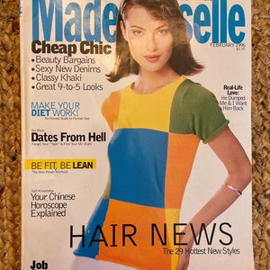 Mademoiselle Vintage Magazine, February 1996 - Etsy